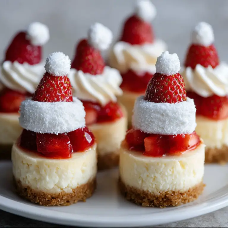 Santa Hat Cheesecake Bites - Festive Holiday Dessert